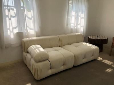 Quality Upholstered Velvet 90cm Length Living Room Sofa Set High Density Foam for sale