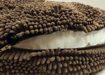 Chine Coussin de coeur de Chenille de Brown de blanc gris, lit rond luxueux d'animal familier à vendre