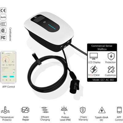 China Stazione di ricarica per veicoli elettrici 4G 5G Wifi, caricatore APP 3 fasi di tipo 2 22kw for sale