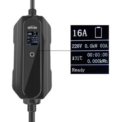 China Caricabatterie EV portatile di livello 2 da 3,5 kW Caricabatterie CA da interno da 16 A per uso domestico for sale