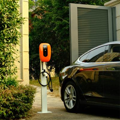 China Stazione di ricarica per box EV con schermo LCD per caricabatterie EV montato a pavimento da 22kW for sale