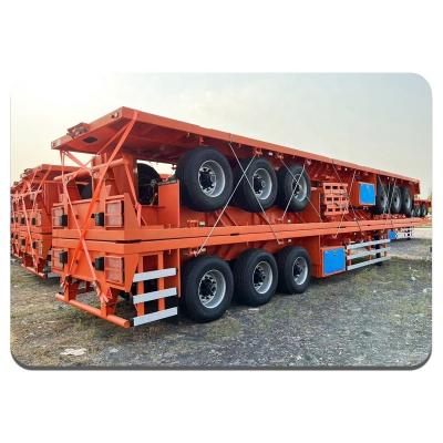China SAIL Customized High Quality New Used 3 Axles 13.6m Steel Container Flat Bed Western Flatbed Semi Trailer Sale for sale