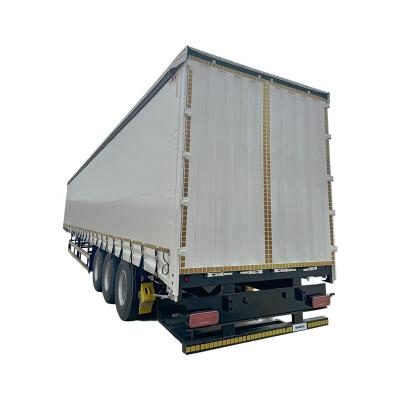 China Sail High Quality 3 Axle 60 Ton 40ft Transport Steel Tractor Flatbed Side Curtain Van Cargo Sliding Semi Trailer OEM Supported for sale