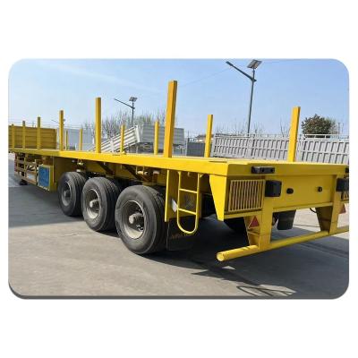 China SAIL Customized High Quality 3 Axles 60ton 20ft Low Price Flat Bed Container 40ft Flatbed Semi Truck Trailer for sale