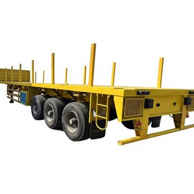 China SAIL Customized High Quality Lower Price 13.6m Steel Flatbed Semi Trailer 3axle Heavy Hauling for sale
