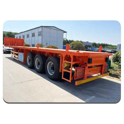China SAIL High Quality New 3 Axles 53 Foot Steel Container Flatbed Semi-Trailer 4 Axle Flat Bed Western Trailer on Sale for sale