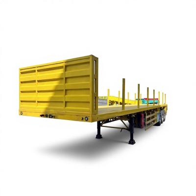 China SAIL High Quality 3 Axles 13.6m Steel Container Used Flatbed Semi Trailer for Sale for sale