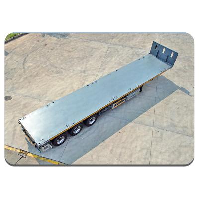 China SAIL Customizable 3 Axle Flatbed Semi-Trailer 30-60ton Truck Trailers with 40 ft Steel Container Cargo Transport with Lock for sale