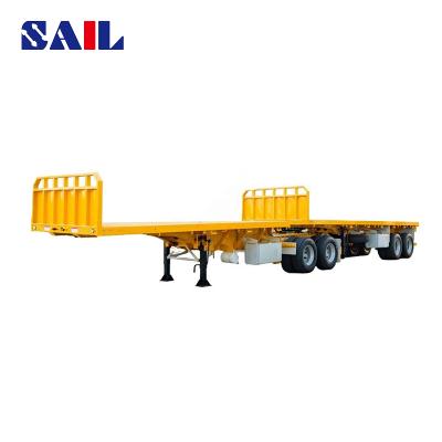 China Sail New 13.6m 40ft Tank Container Logistics Solution Flatbed Semi-Trailer Truck Trailers Steel 30T-100T for sale