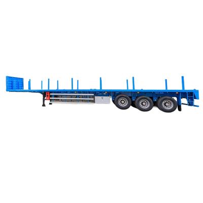 China SAIL 3 Axles Steel Container Flatbed Truck Semi Trailer 20ft 40ft 45ft 53FT >40000kg Payload Air Suspension 28Ton Landing Gear for sale