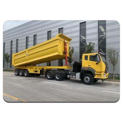 China SAIL 3 Axles Hydraulic Gravel Sand Construction Heavy Duty Truck Tipping Dump Trailer New Condition for Saudi Arabia for sale