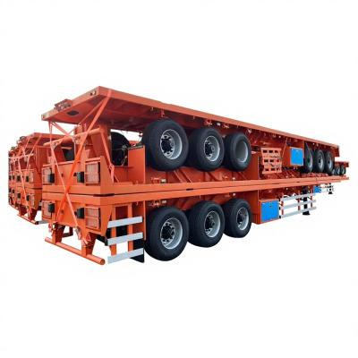 China SAIL High Quality Chinese Steel 40ft Flat Bed Semi Trailer Second Hand with 30T-60T Capacity for sale