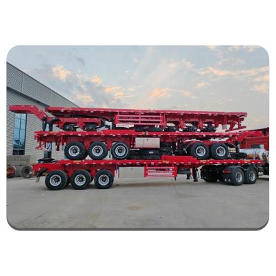 China SAIL Custom High Quality 13.6m 3 Axle 40ft China Low Body Low Flatbed Trailer Steel Material Semi-Truck Lowbed Semi-Trailers for sale