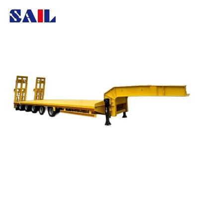 China SAIL Custom High Quality China 13.6m 3 Axle 40ft Steel Low Body Low Flatbed Lowbed Semi Trailer Truck for sale
