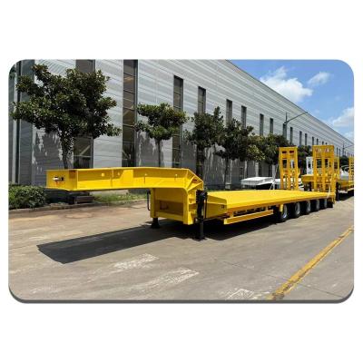 China SAIL Customizable 3 4 Axle Detachable Gooseneck Lowbed Semi-Trailer with Crane Hydraulic System Low Bed Trailers on Sale for sale