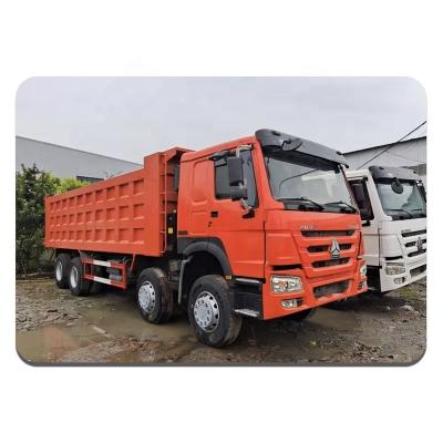 China SAIL Howo 371 8x4 Manual Gear Dump Truck Low Price Used Sinotruk Tipper with Fabric Seats Diesel Fuel Left Steering for sale