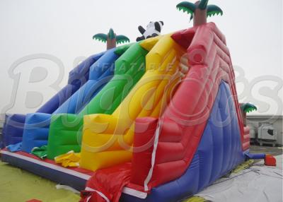China Reuze Opblaasbare Dia's Opblaasbare Vier van de Panda Kleurrijke Regenboog drogen Dia's Te koop