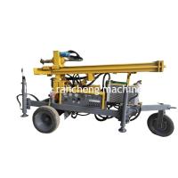 China Wheel Trailer Mounted Borehole Drilling Machine 150m Depth 32HP Engine for sale