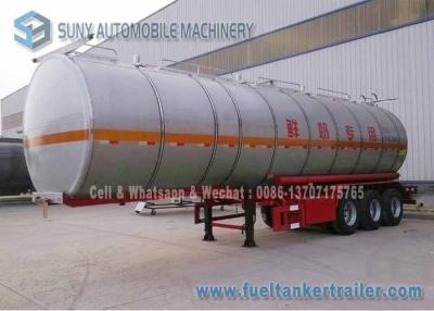 China SUS304 2B Chemical Oil Tank Trailer 3 Axle 39000 L Milk Tanker Trailer for sale