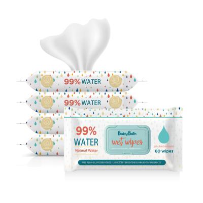 China Il produttore Baby Wet Wipes dell'OEM Cina offre il meglio per le strofinate bagnate delle salviettine per neonati del bambino eliminabile della pelle sensibile for sale