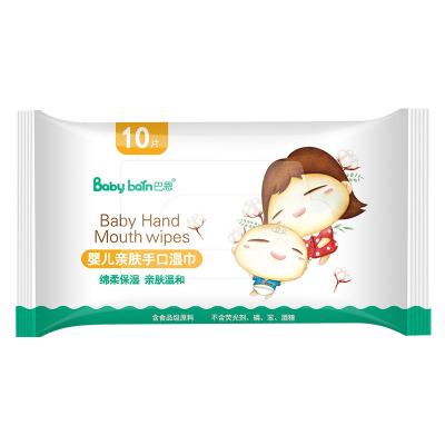 Cina 10pcs che pulisce le strofinate bagnate per il campione economico dell'OEM della fabbrica molle delle salviettine per neonati del materiale di Spunlace del bambino libero in vendita