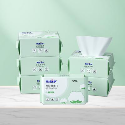 China Factory Price Organic Cleansing Cotton Tissue Thickened Facial Towel Dry Wipe for sale