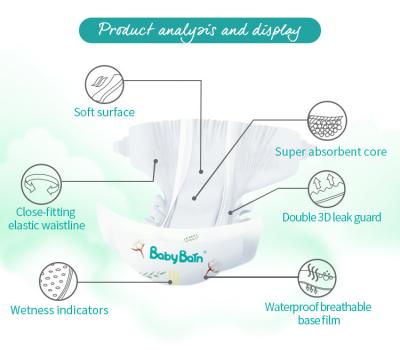 Cina Custom Disposable Baby Diaper Stocklot A Grade Baby Pants in vendita