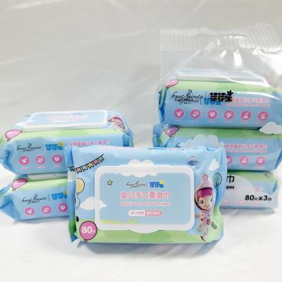 China Salviettine umidificate per neonati in tessuto non tessuto Spunlace per la pulizia all'ingrosso per bocca e mani for sale