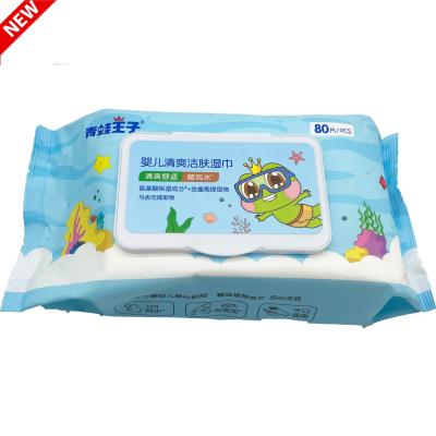 China Strofinate bagnate libere del tessuto del tessuto della pianta di Flushable di fragranza biodegradabile bagnata delle salviettine per neonati for sale