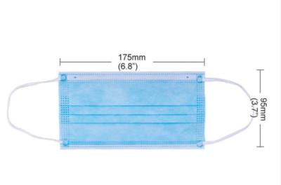 Cina Maschera di protezione eliminabile di Earloop del grado farmaceutico Earloop elastico 17.5x9.5cm in vendita