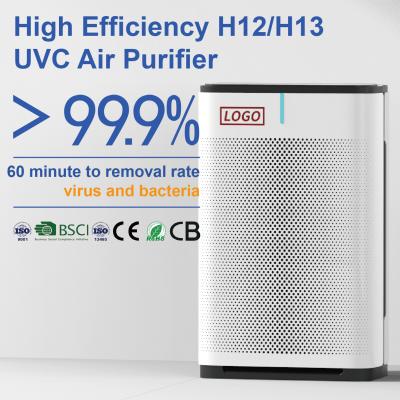 China H13 HEPA Filter UV Air Sterilizer Desktop Air Purifier For Office for sale