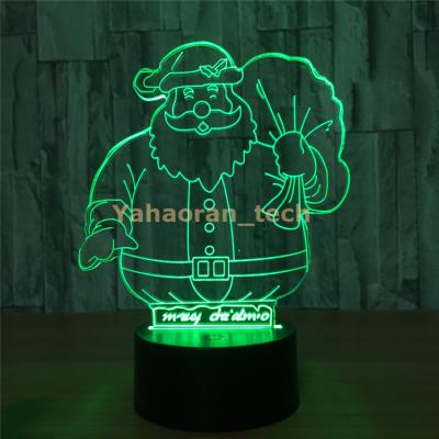 China New lamp 3d illusion Decorative led night light Christmas Santa Claus led lights for sale