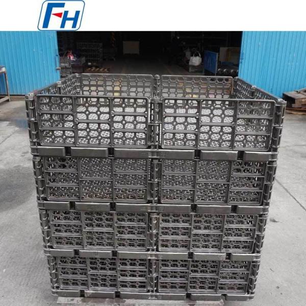 Quality 1.4848 Stackable Roller Hearth Furnace Basket Heat Treatment Batch Conveyance Fixture for sale