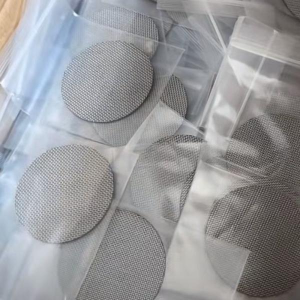 Quality Bright Silver 304 Stainless Steel Wire Mesh Filter Round Disc 1 - 5 Layers Structure for sale