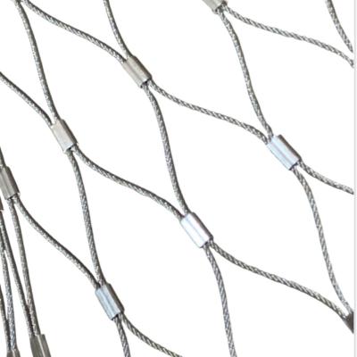 China Ferrule Flexible Stainless Steel Animal Wire Rope Mesh For Anti Falling for sale