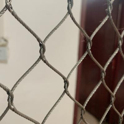 China Ferrule Flexible Stainless Steel Animal Wire Rope Mesh For Anti Falling for sale