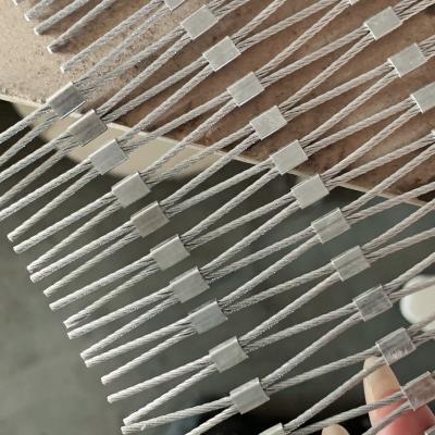 China Stainless Steel Rope Wire Mesh Diamond Ferrule Type Flexible Wire Rope Net for sale