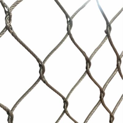 China Stainless Steel Rope Wire Mesh Diamond Ferrule Type Flexible Wire Rope Net for sale