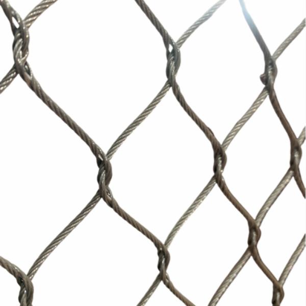 Quality Stainless Steel Rope Wire Mesh Diamond Ferrule Type Flexible Wire Rope Net for sale