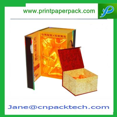 China Custom Printed Rigid Cardboard Set-Up Paper Gift Box Folding Boxes Wine Bottle Box for sale