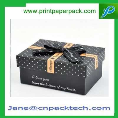 China Custom Ribbon Box Rigid Cardboard Boxes Set-Up Gift Boxes Paper Gift Box for sale