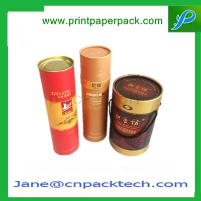 China Custom Tube Paper Boxes Rigid Cardboard Set-Up Boxes Wine Bottle Box Tea Box for sale