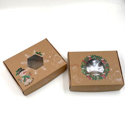 Cina Finestra su misura del contenitore di regalo della carta kraft del biscotto di CMYK Candy aperta per il Natale in vendita