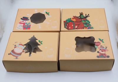 Cina Finestra su misura del contenitore di regalo della carta kraft del biscotto di CMYK Candy aperta per il Natale in vendita