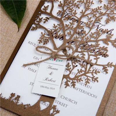 Cina Radio della cavità della cartolina d'auguri dell'albero di amore che scolpisce l'invito di nozze in vendita