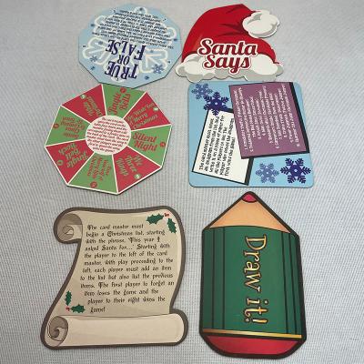 China Party game cards for family fun Christmas  Fun games Custom design  Shaped card for sale