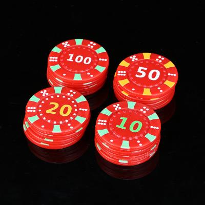 Cina poker di plastica personale 20mm Chips Colorful Stamping Token del gioco in vendita