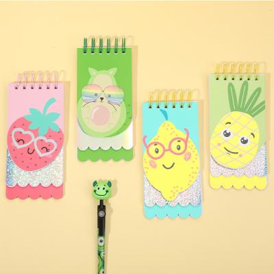 Cina Lo scintillio su ordinazione fruttifica cancelleria del Memo Pad del blocco note a spirale di Kawaii per scuola in vendita