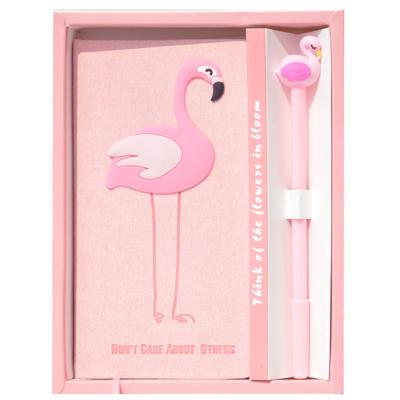 Cina Blocchi note di cuoio dell'unità di elaborazione di rosa del fenicottero e copertina dura impermeabile dell'insieme del regalo del taccuino A6 della cancelleria in vendita