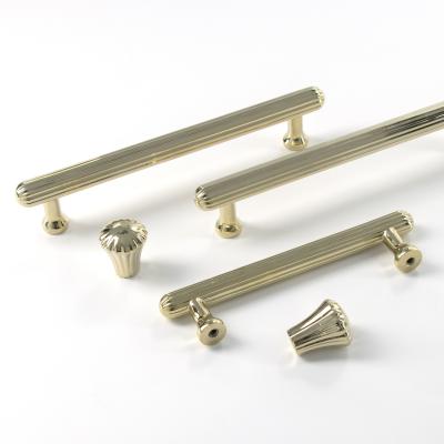 중국 China Manufacturer Wholesale Furniture Hardware Gold Brass cabinet door handle drawer usage High quality Brushed finish 판매용